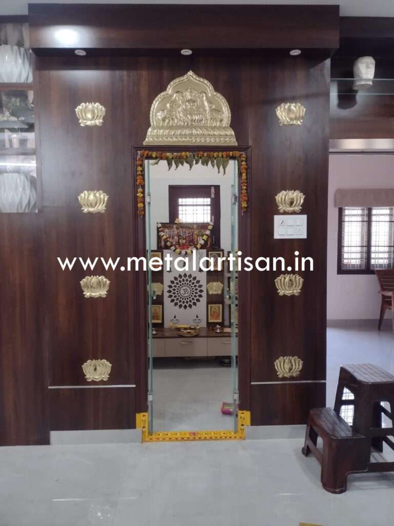 Handcrafted Lotus Door Ornament – Divine Symbol for Pooja Room Entrance ...